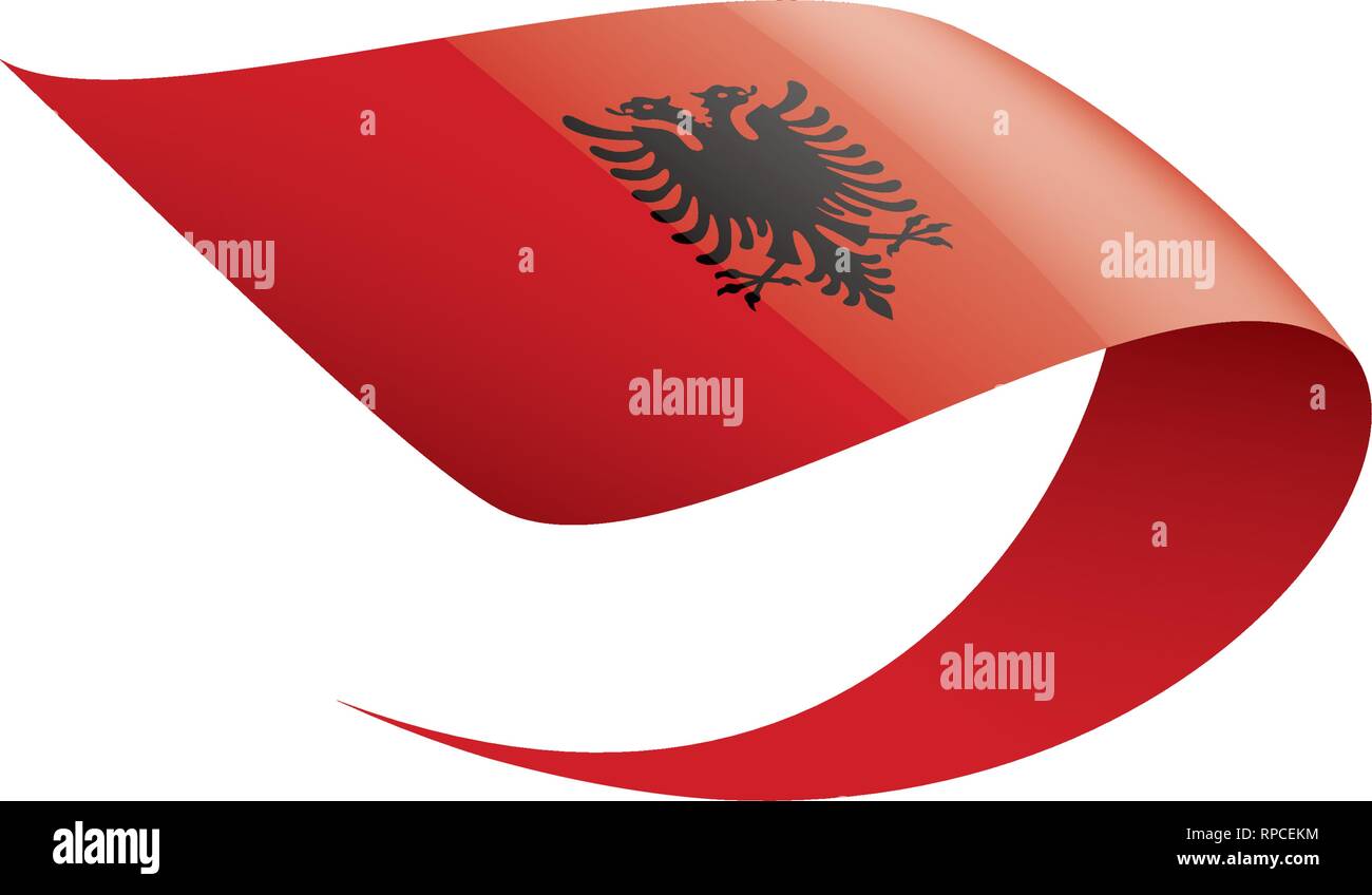 Albania flag, vector illustration on a white background Stock Vector ...