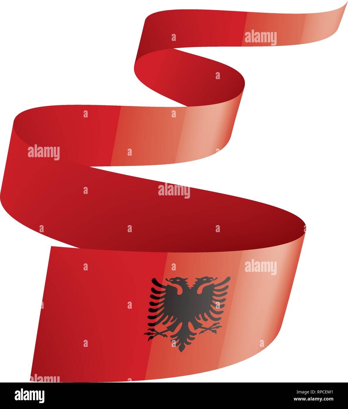 Albania flag, vector illustration on a white background Stock Vector ...