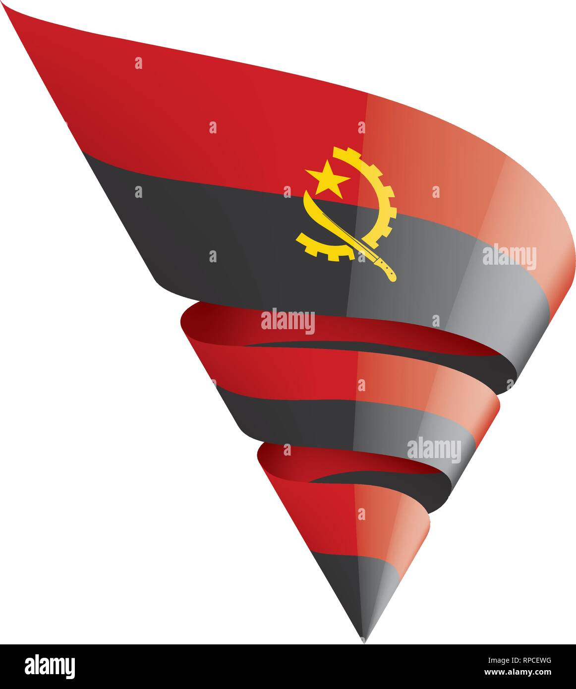 Angola flag, vector illustration on a white background Stock Vector ...