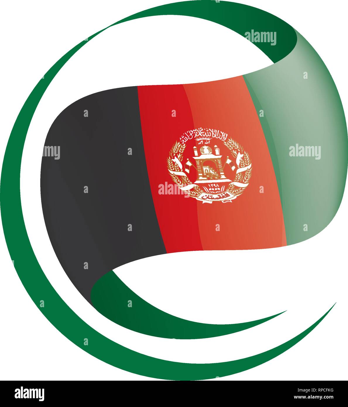 Afghanistan flag, vector illustration on a white background Stock ...