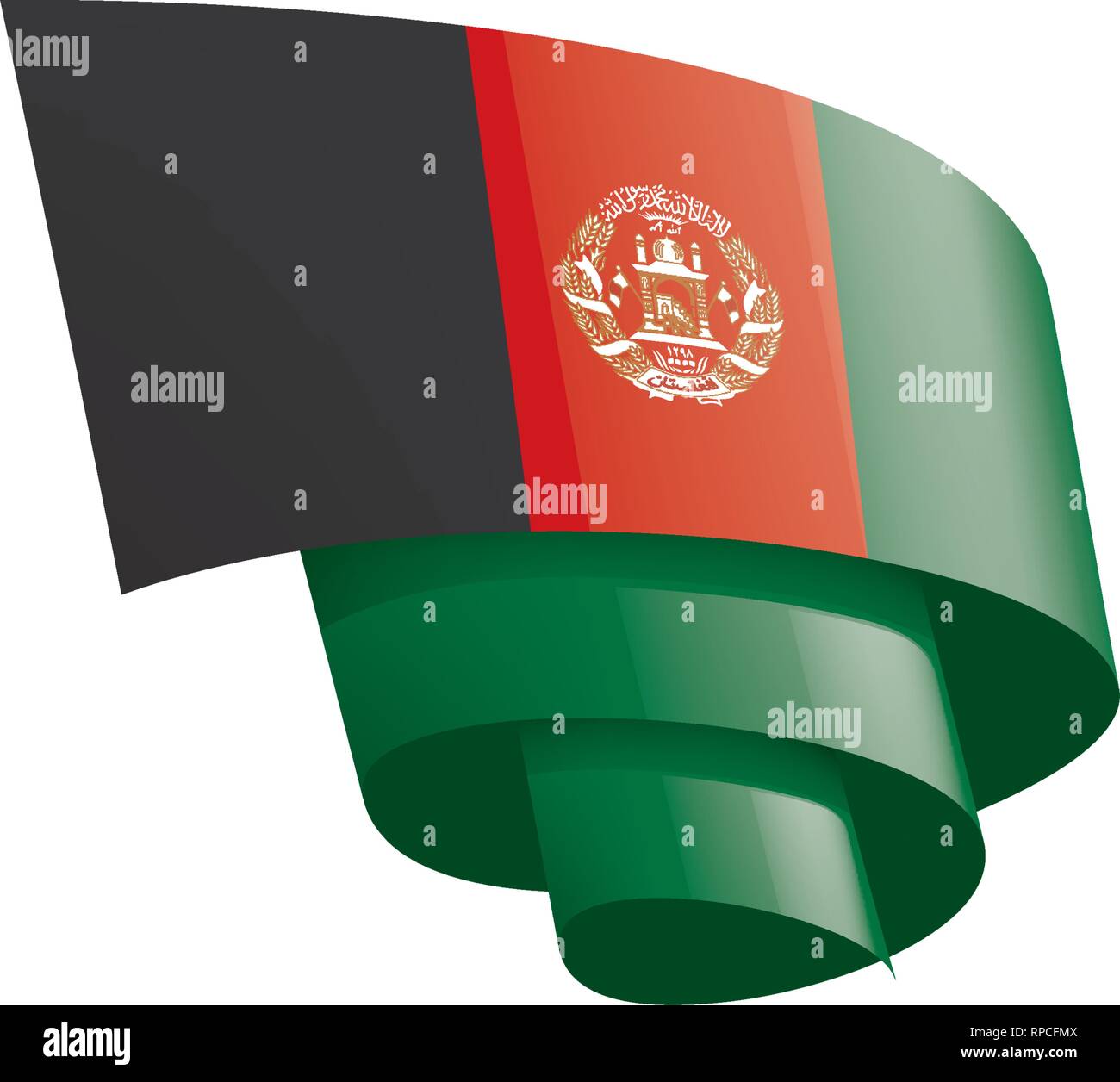 Afghanistan flag, vector illustration on a white background Stock ...