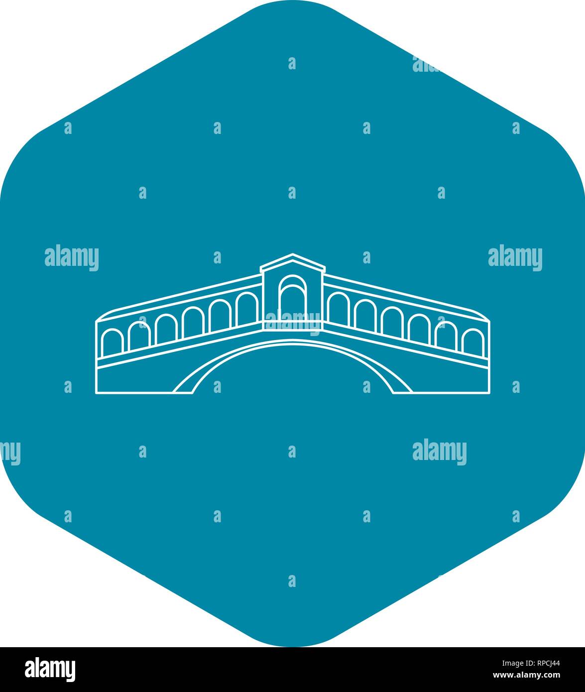 Rialto Bridge in Venice icon, outline style Stock Vector Image & Art ...