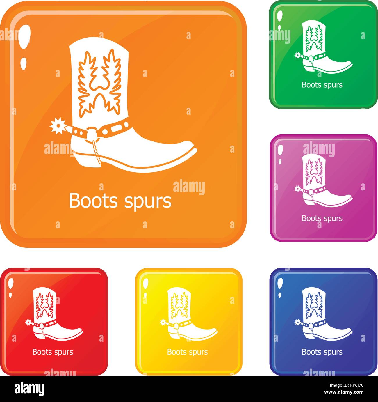 Boot spurs icons set vector color Stock Vector Image & Art - Alamy