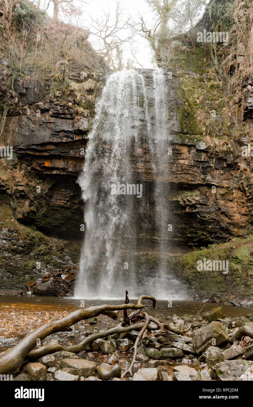Henrhyd Waterfall, Brecon Beacons National Park, Wales Stock Photo - Alamy