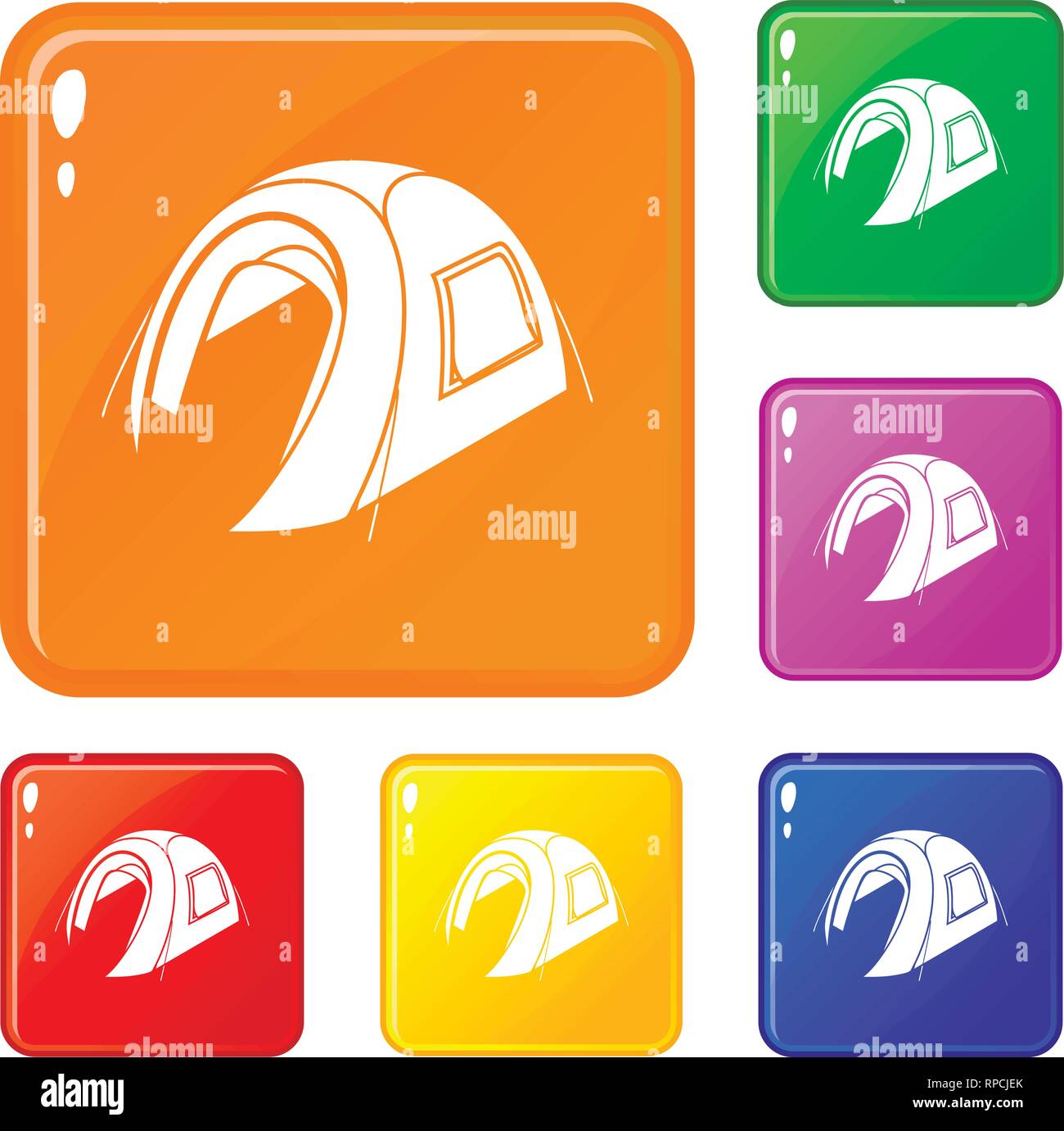 Modern tent icons set vector color Stock Vector Image & Art - Alamy