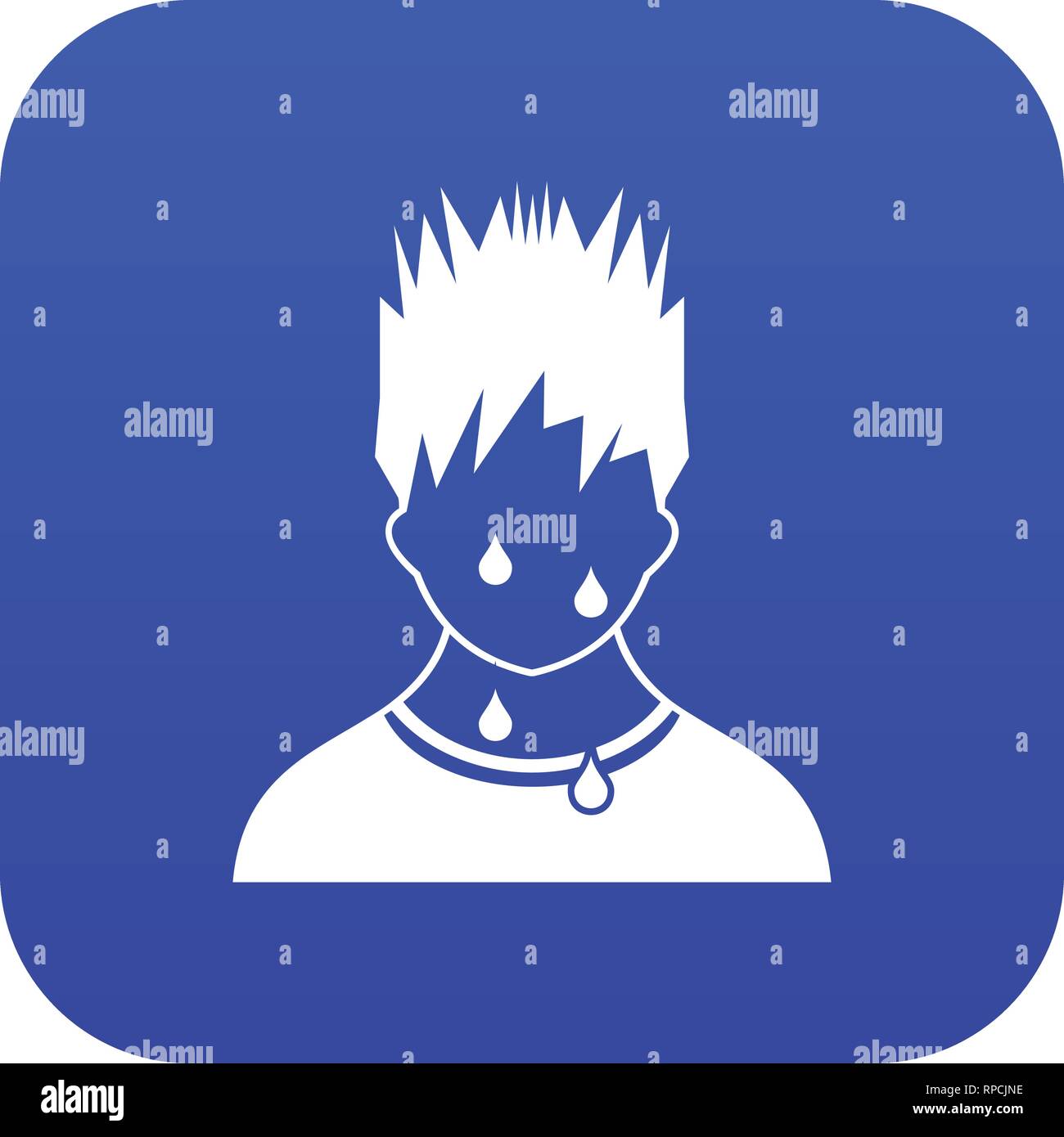 Sweaty man icon digital blue Stock Vector Image & Art - Alamy