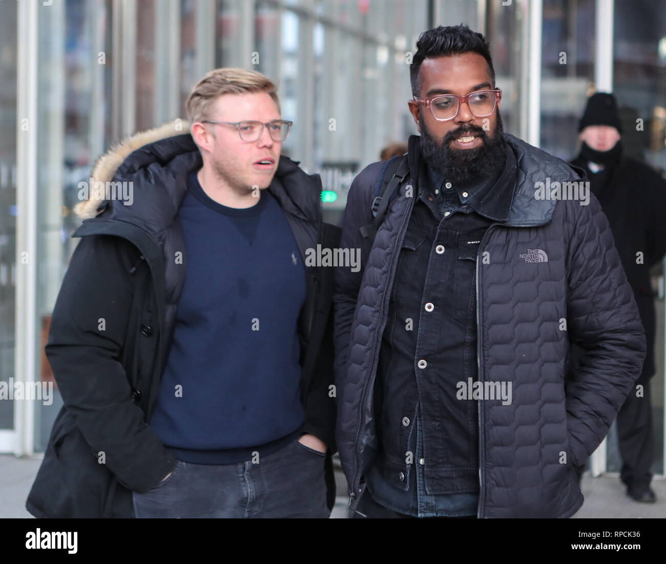 Guests leave the News Building after appearing on the Chris Evans ...