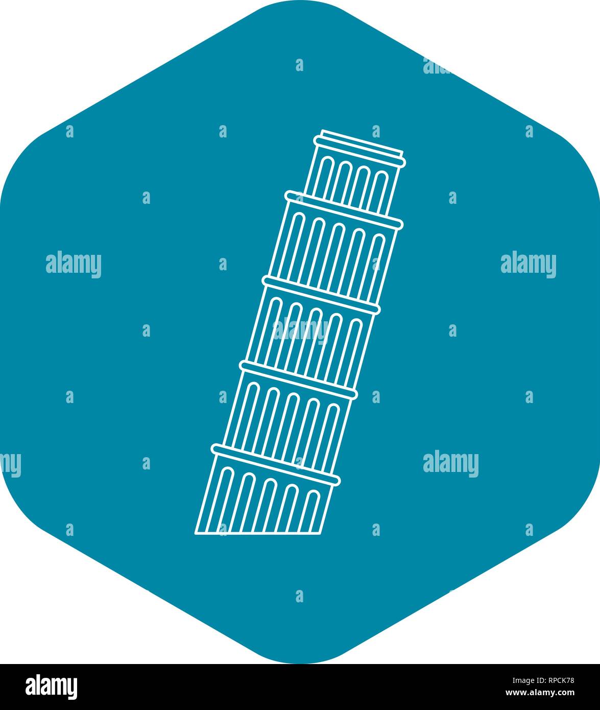 Leaning tower of Pisa icon, outline style Stock Vector Image & Art - Alamy