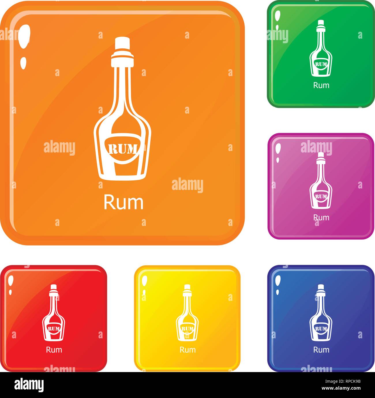 Rum icons set vector color Stock Vector Image & Art - Alamy