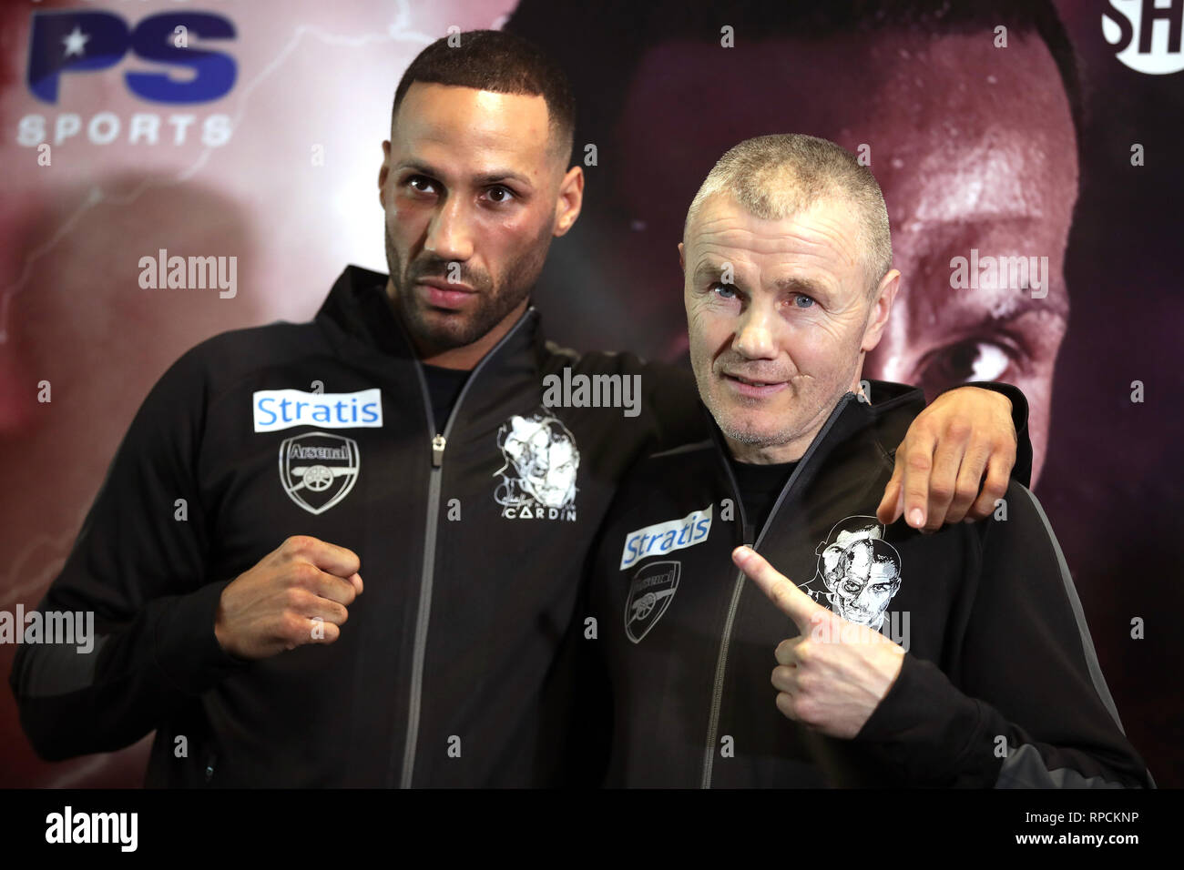 James DeGale and trainer Jim McDonnell (right) during the press ...