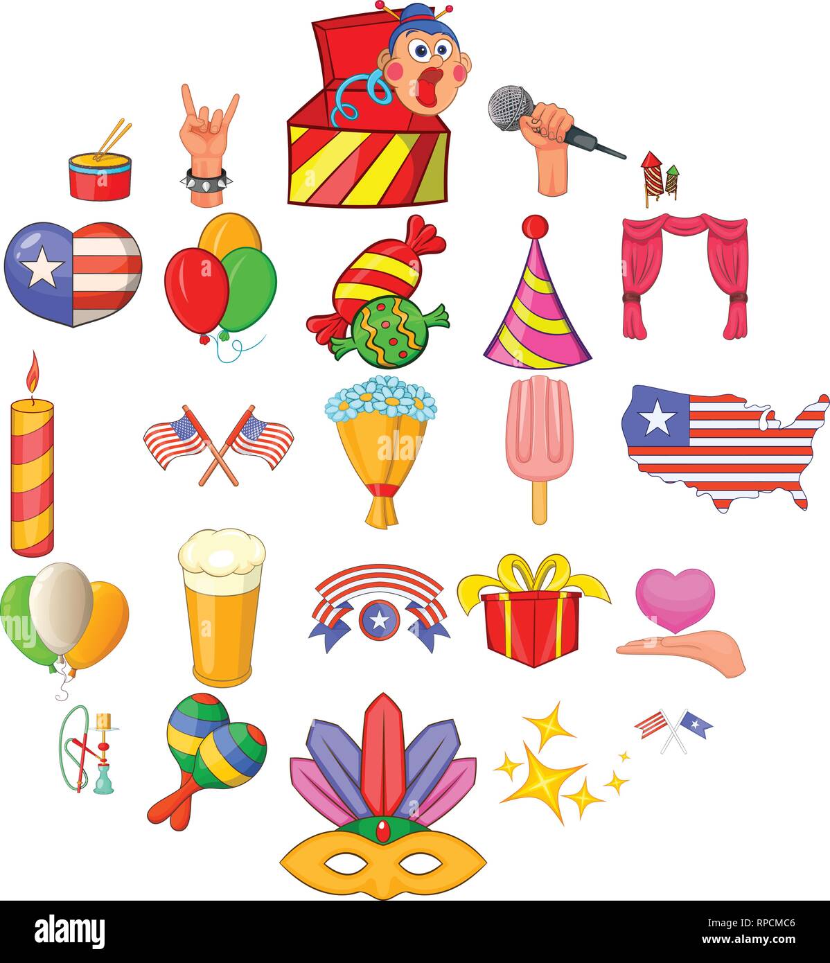 Festive mood icons set, cartoon style Stock Vector Image & Art - Alamy