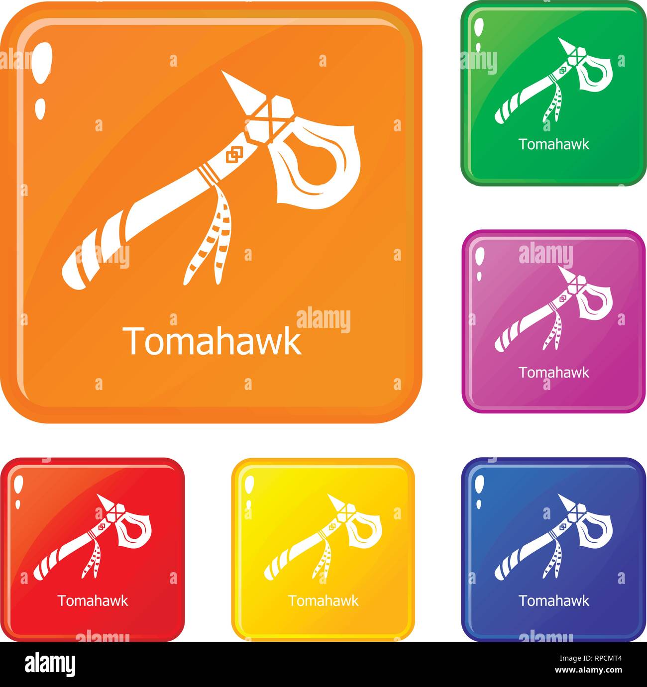Tomahawk icons set vector color Stock Vector Image & Art - Alamy