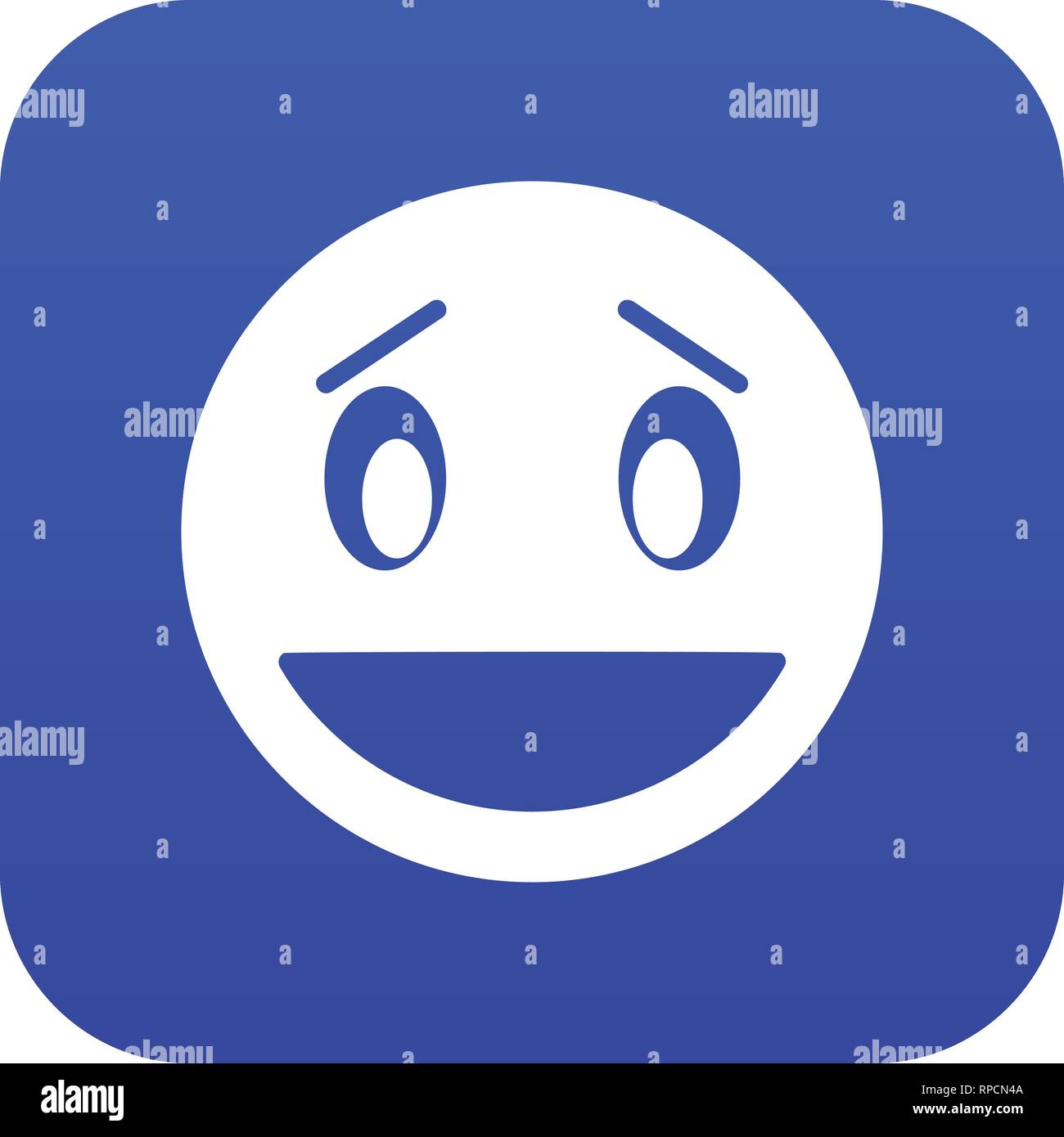 Confused emoticon digital blue Stock Vector Image & Art - Alamy