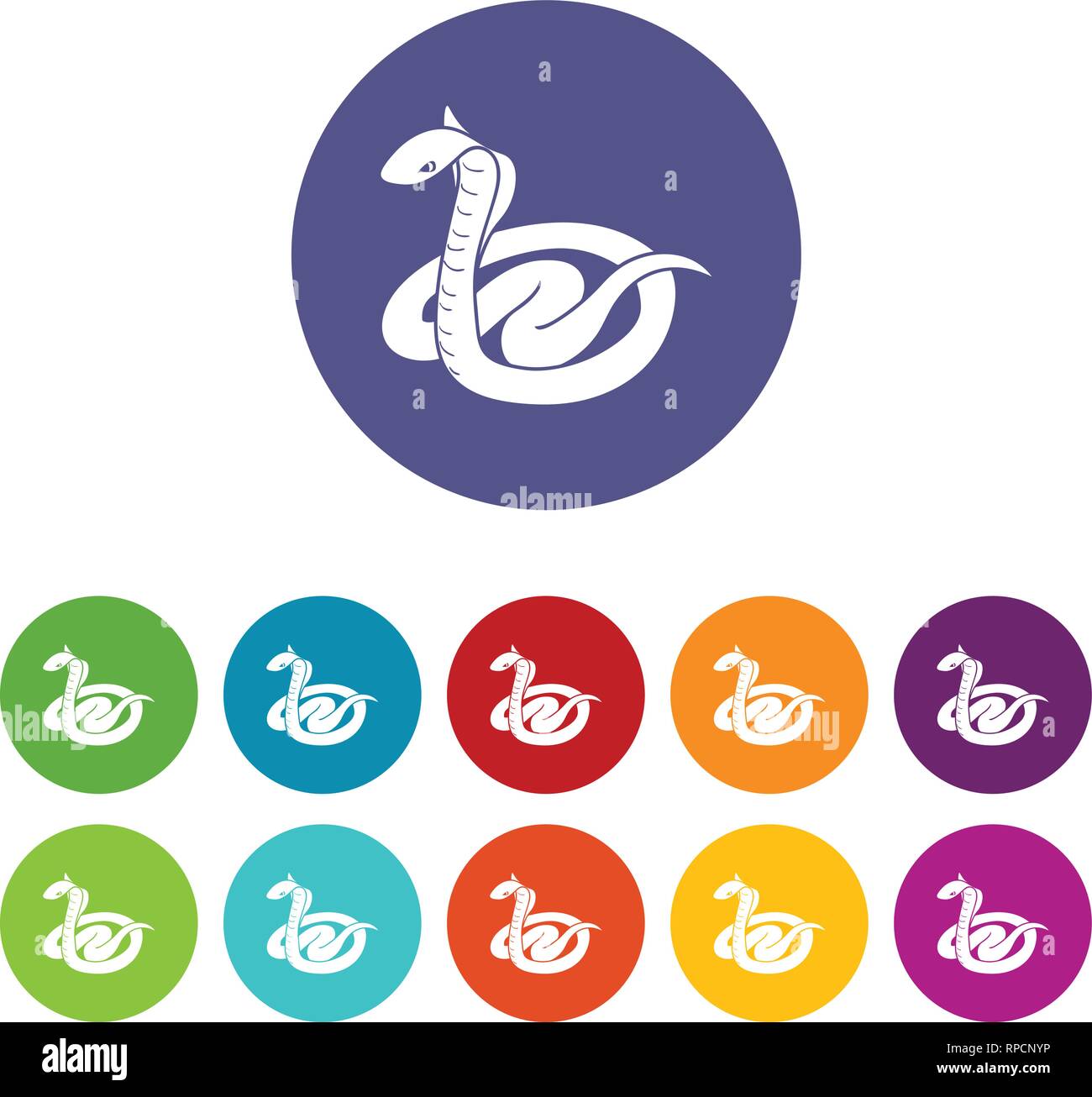 King cobra icons set vector color Stock Vector Image & Art - Alamy