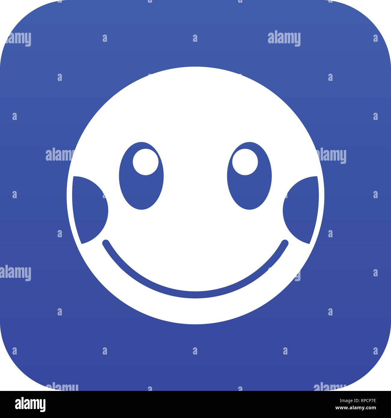 Embarrassed emoticon digital blue Stock Vector Image & Art - Alamy