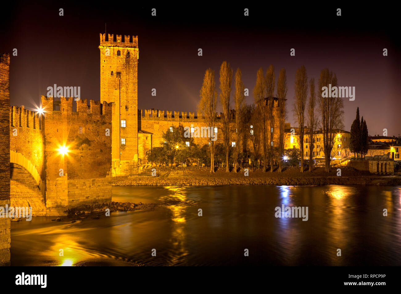 Castle in the night Stock Photo - Alamy