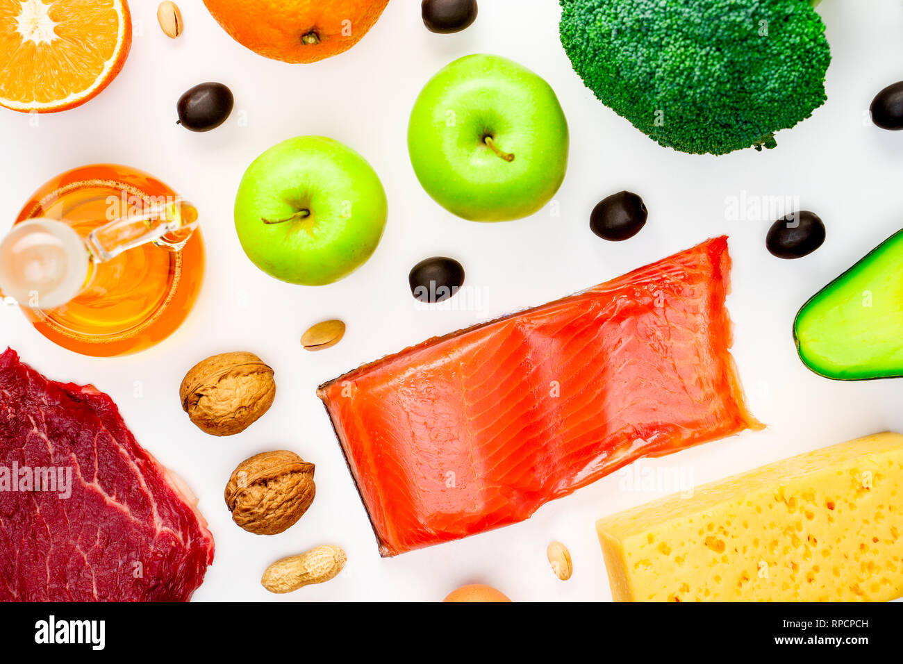 Balanced diet healthy food products hi-res stock photography and images ...