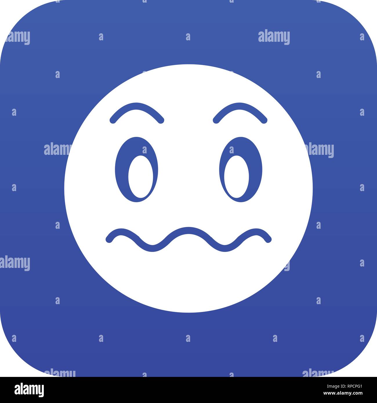 Suspicious emoticon digital blue Stock Vector Image & Art - Alamy