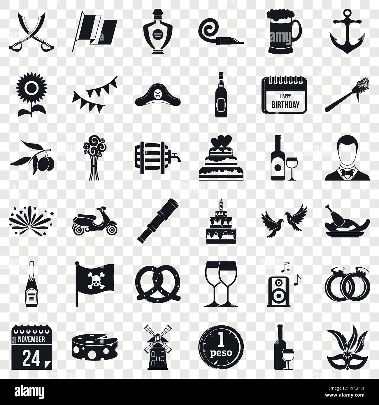 Celebrating icons set, simple style Stock Vector Image & Art - Alamy