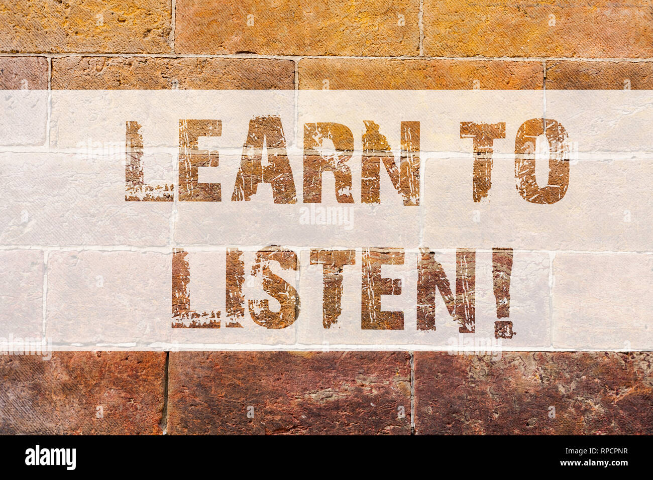Text sign showing Learn To Listen. Conceptual photo Able to understand ...