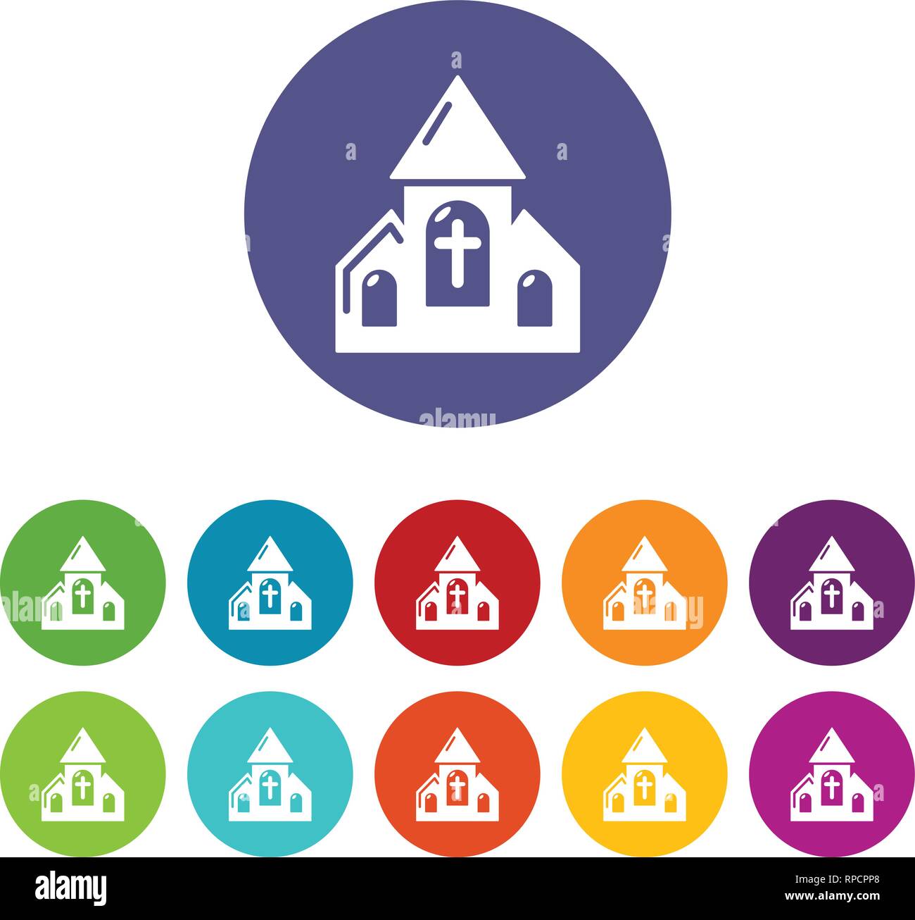 Wedding church icons set vector color Stock Vector Image & Art - Alamy