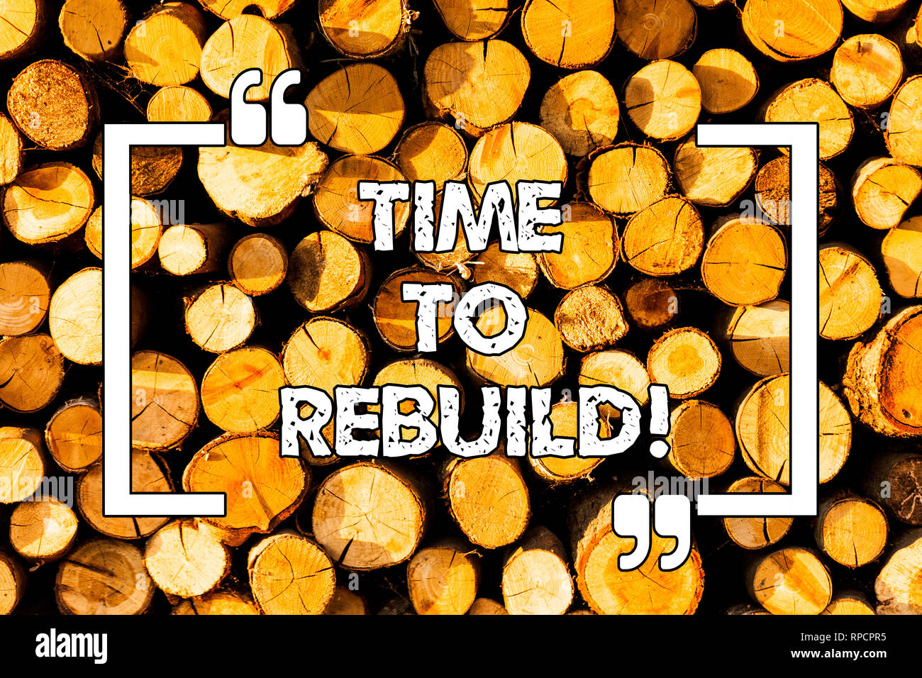 Word writing text Time To Rebuild. Business concept for Right moment to ...