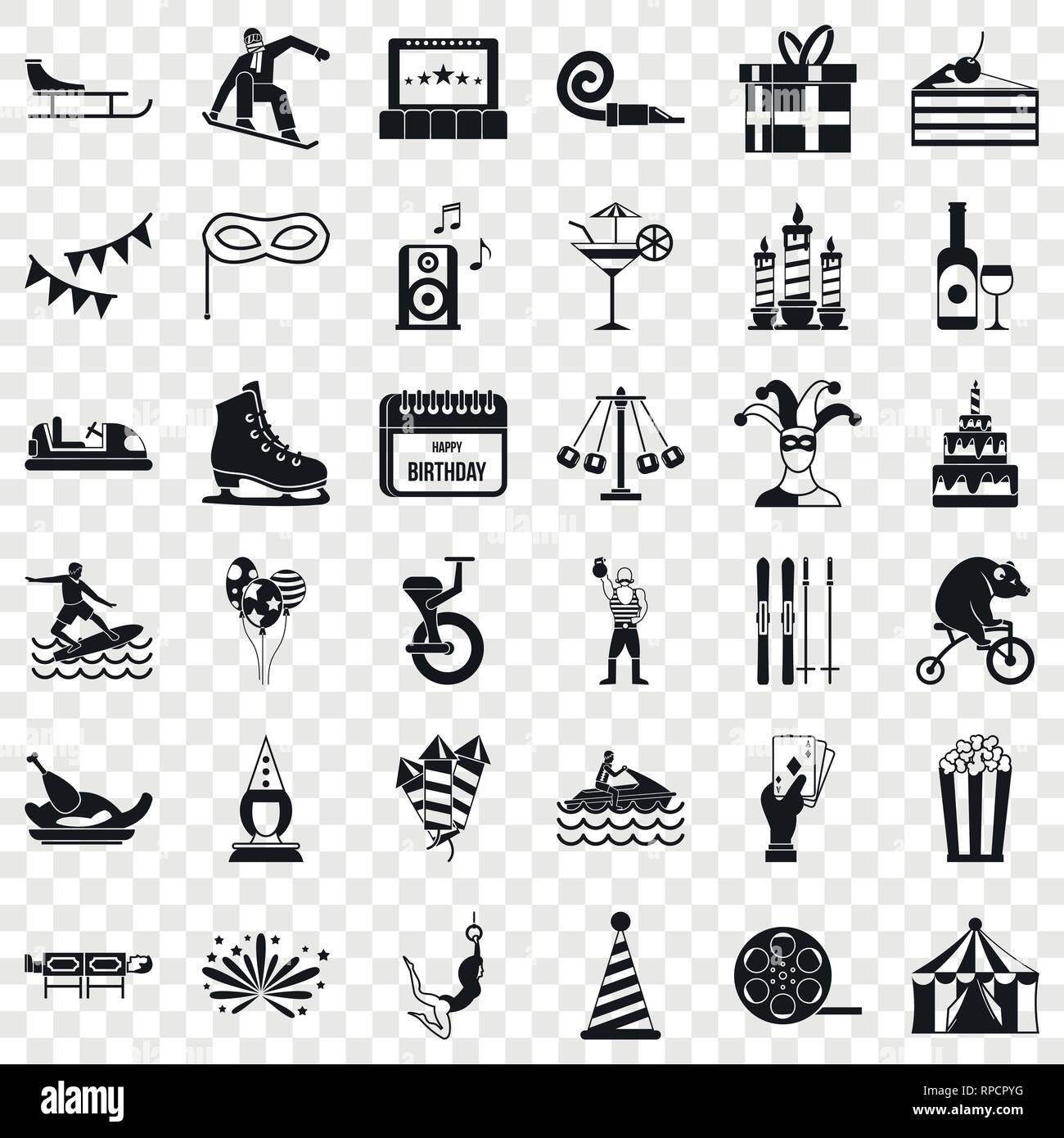 Amusement icons set, simple style Stock Vector Image & Art - Alamy