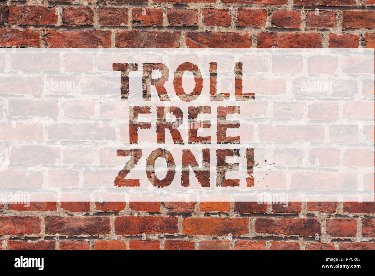 Handwriting text writing Troll Free Zone. Concept meaning Social ...