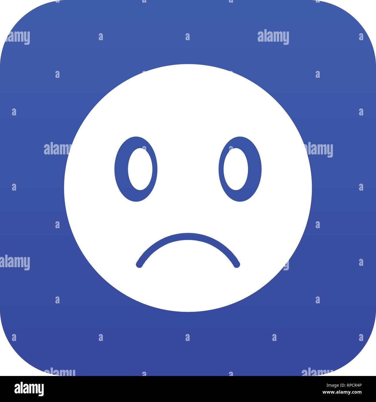 Sad emoticon digital blue Stock Vector Image & Art - Alamy