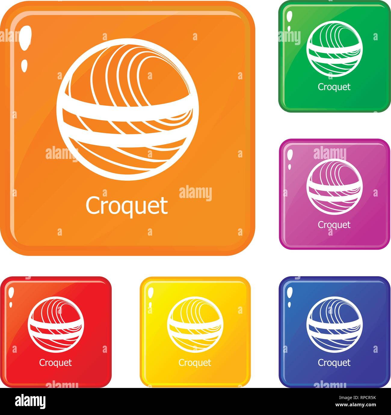 Croquet icons set vector color Stock Vector Image & Art - Alamy