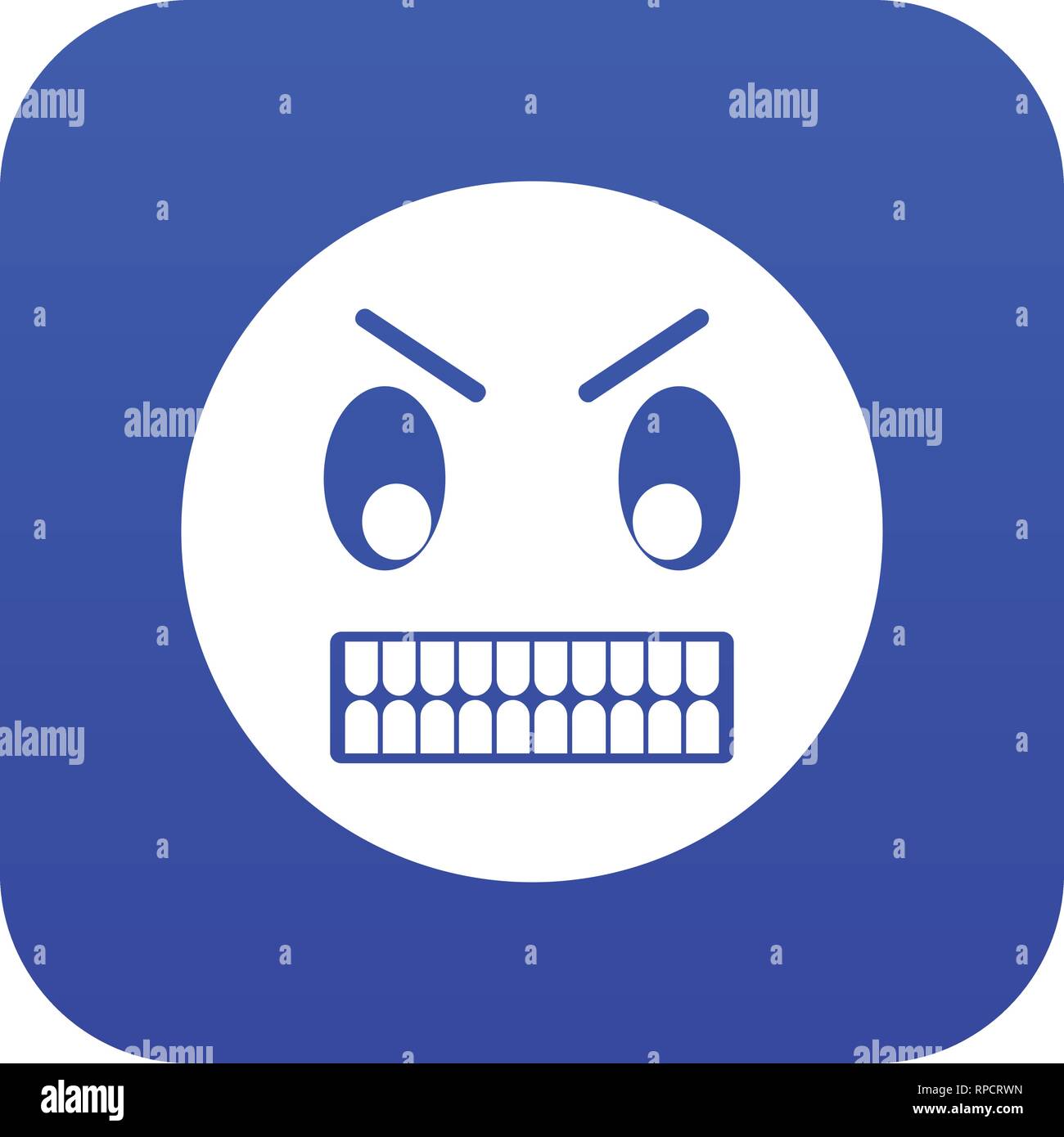 Angry emoticon digital blue Stock Vector Image & Art - Alamy