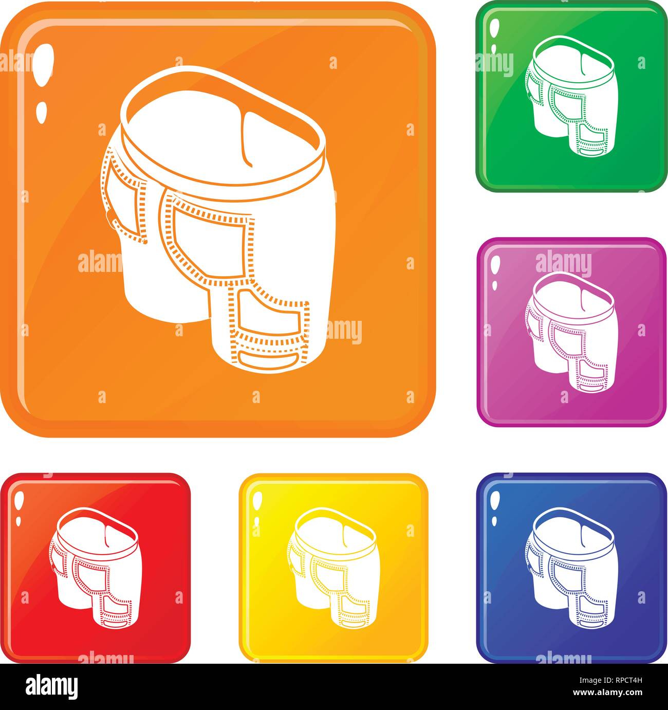 Multi pocket jeans icons set vector color Stock Vector Image & Art - Alamy