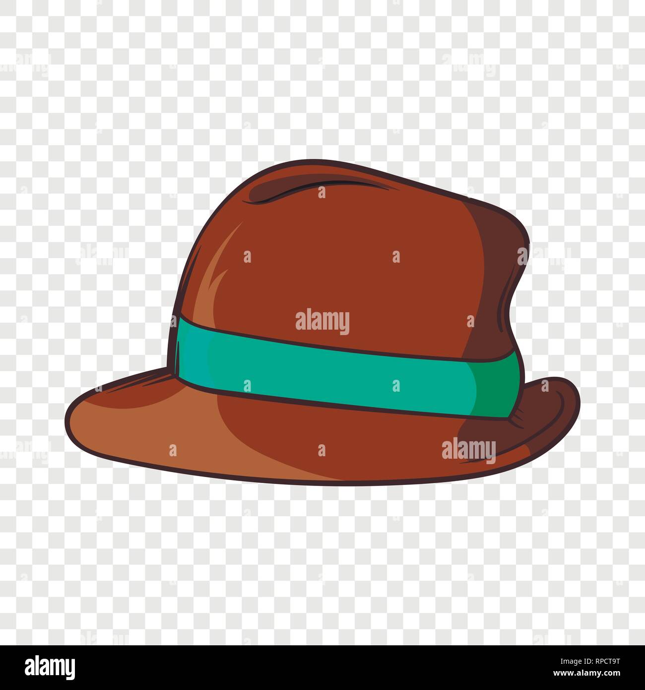 Brown retro hat icon, cartoon style Stock Vector Image & Art - Alamy