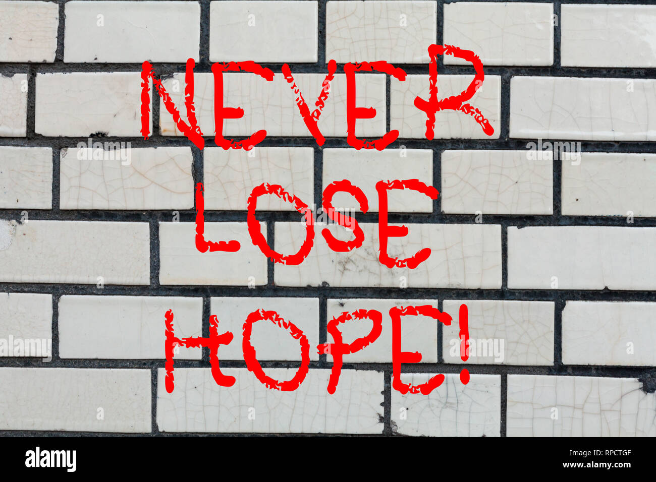 Conceptual hand writing showing Never Lose Hope. Business photo text Be ...