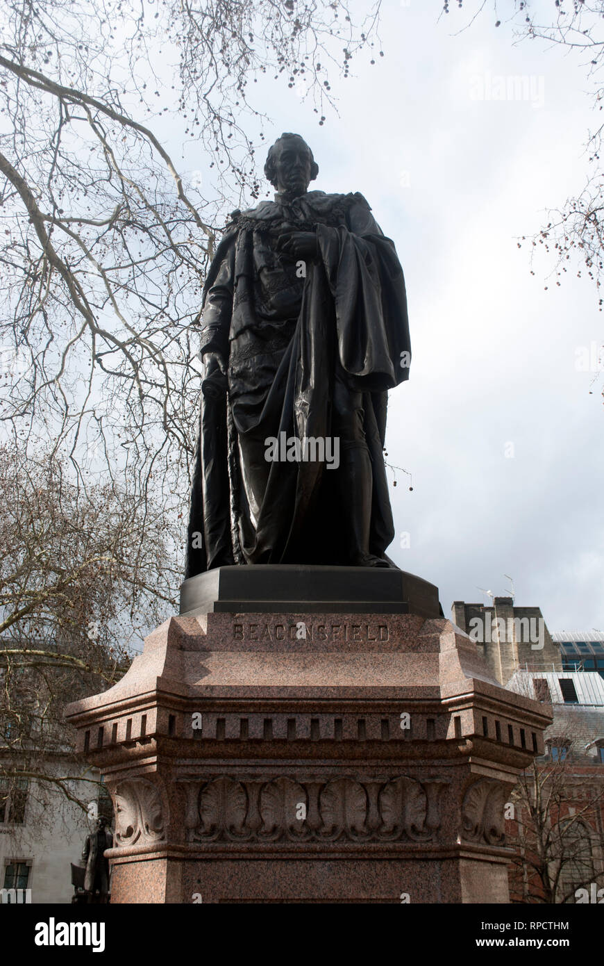 Statue of Benjamin Disraeli near the Houses of Parliament, Westminster ...