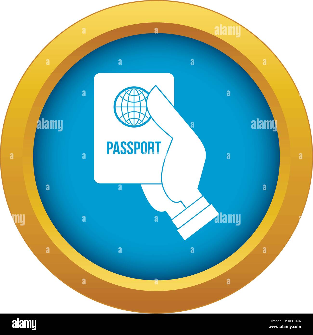 Passport icon blue vector isolated Stock Vector Image & Art - Alamy