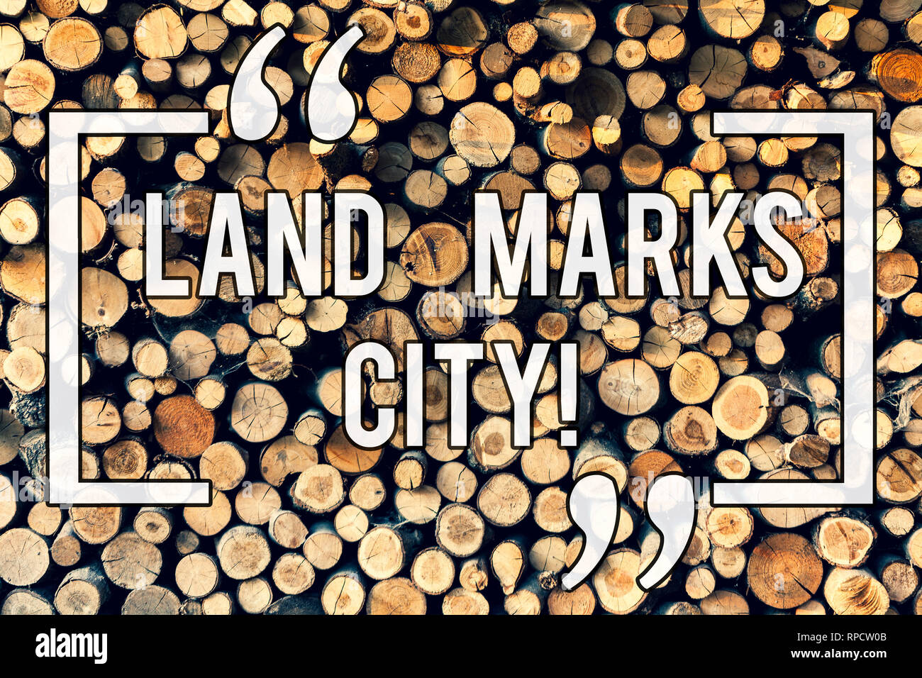 Writing note showing Land Marks City. Business photo showcasing ...