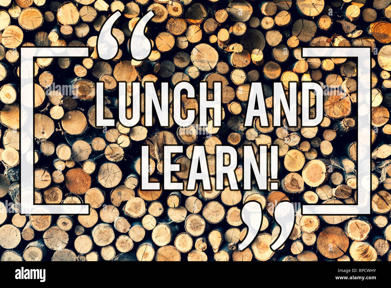 Writing note showing Lunch And Learn. Business photo showcasing Have ...