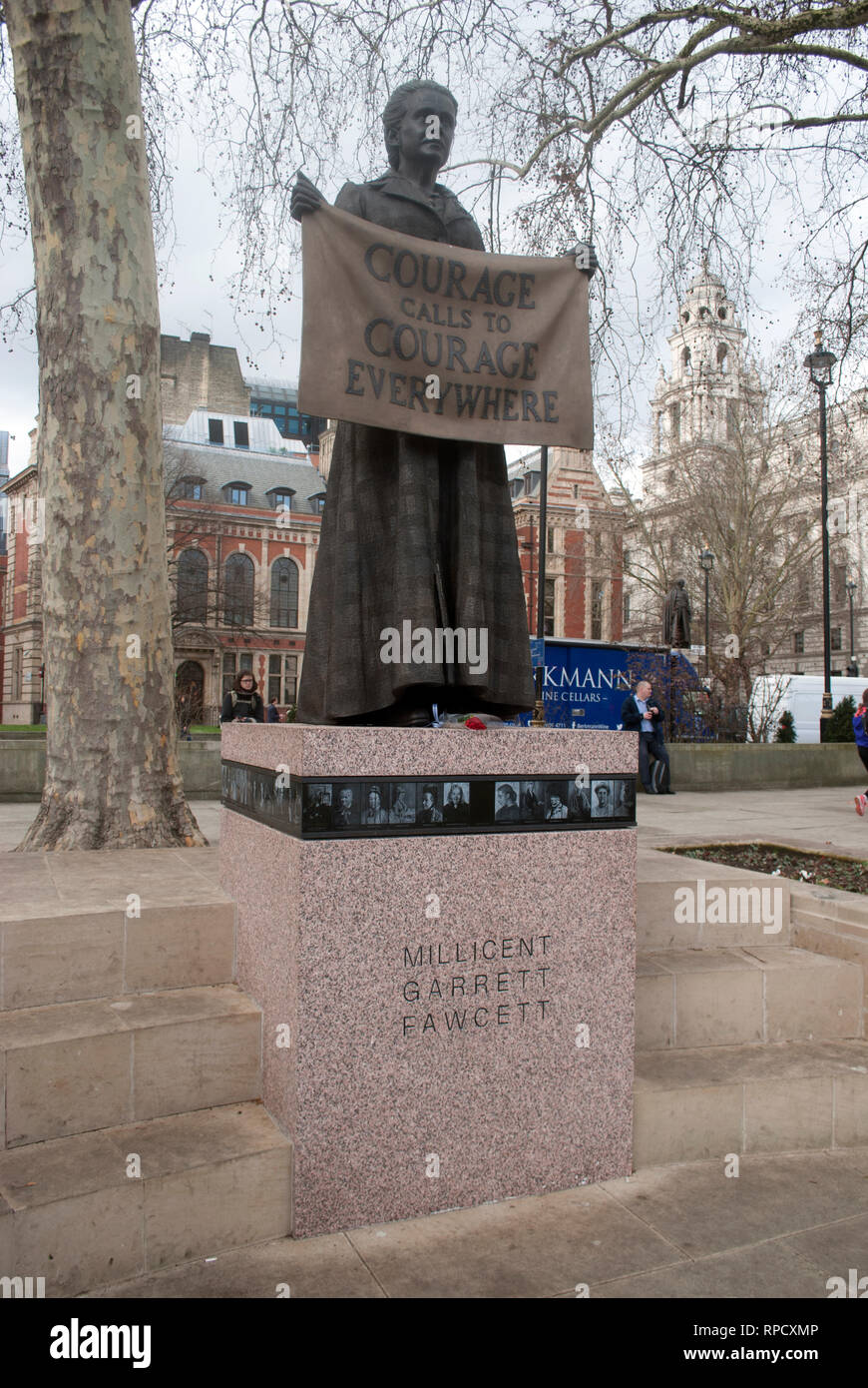 Statue of Millicent Fawcett near the Houses of Parliament, Westminster ...