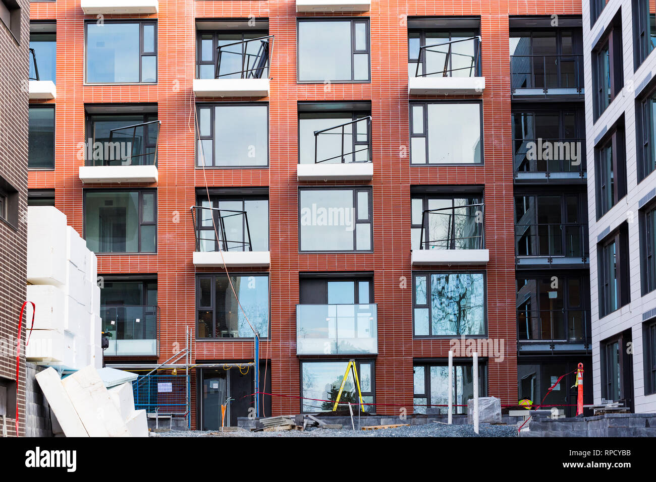 Modern and new apartment building. Multistoried, modern, new and ...