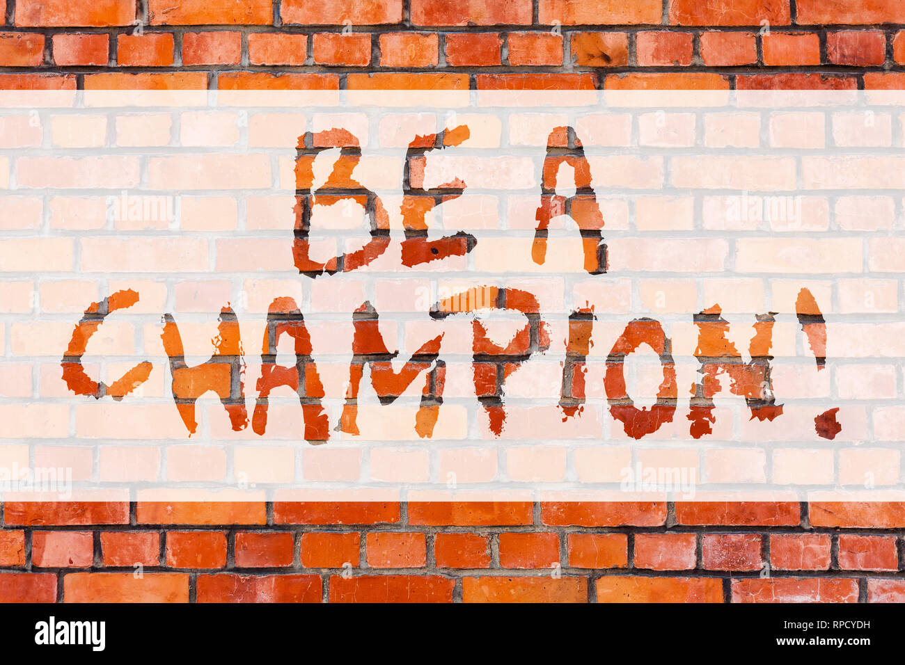 Writing note showing Be A Champion. Business photo showcasing Triumph ...