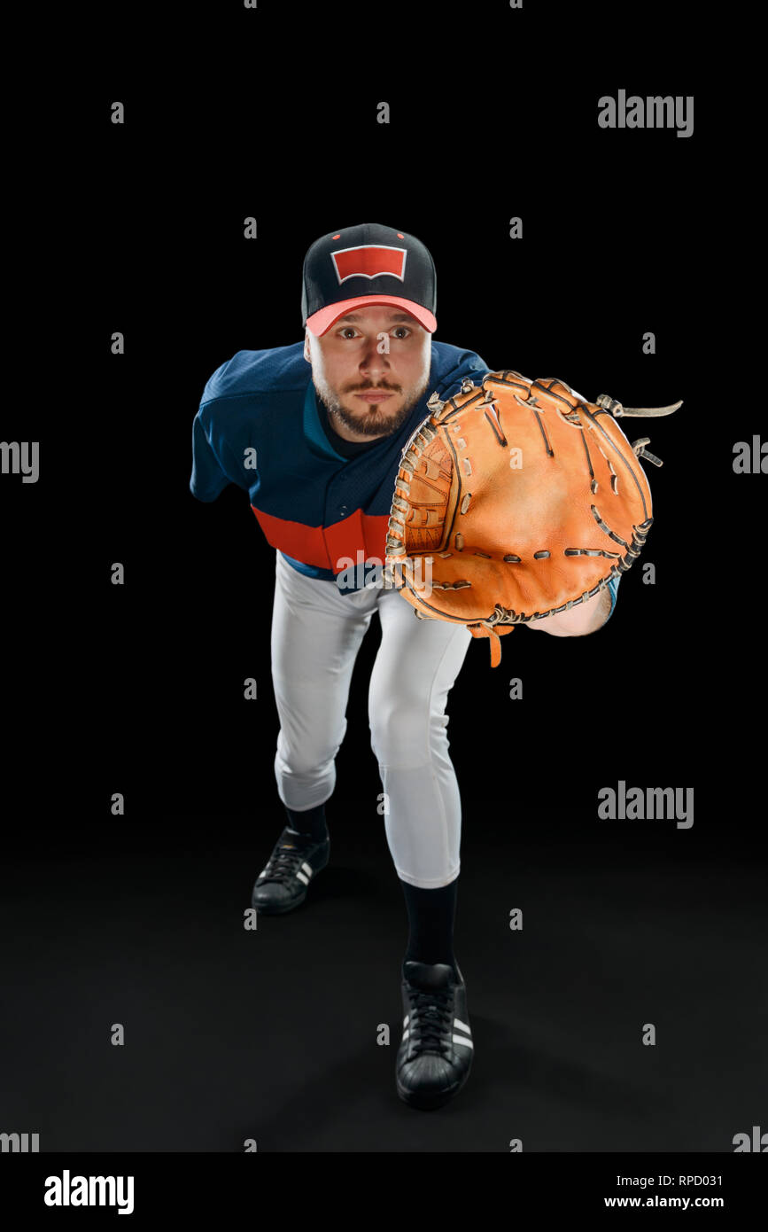 Baseball player catching a ball Stock Photo - Alamy