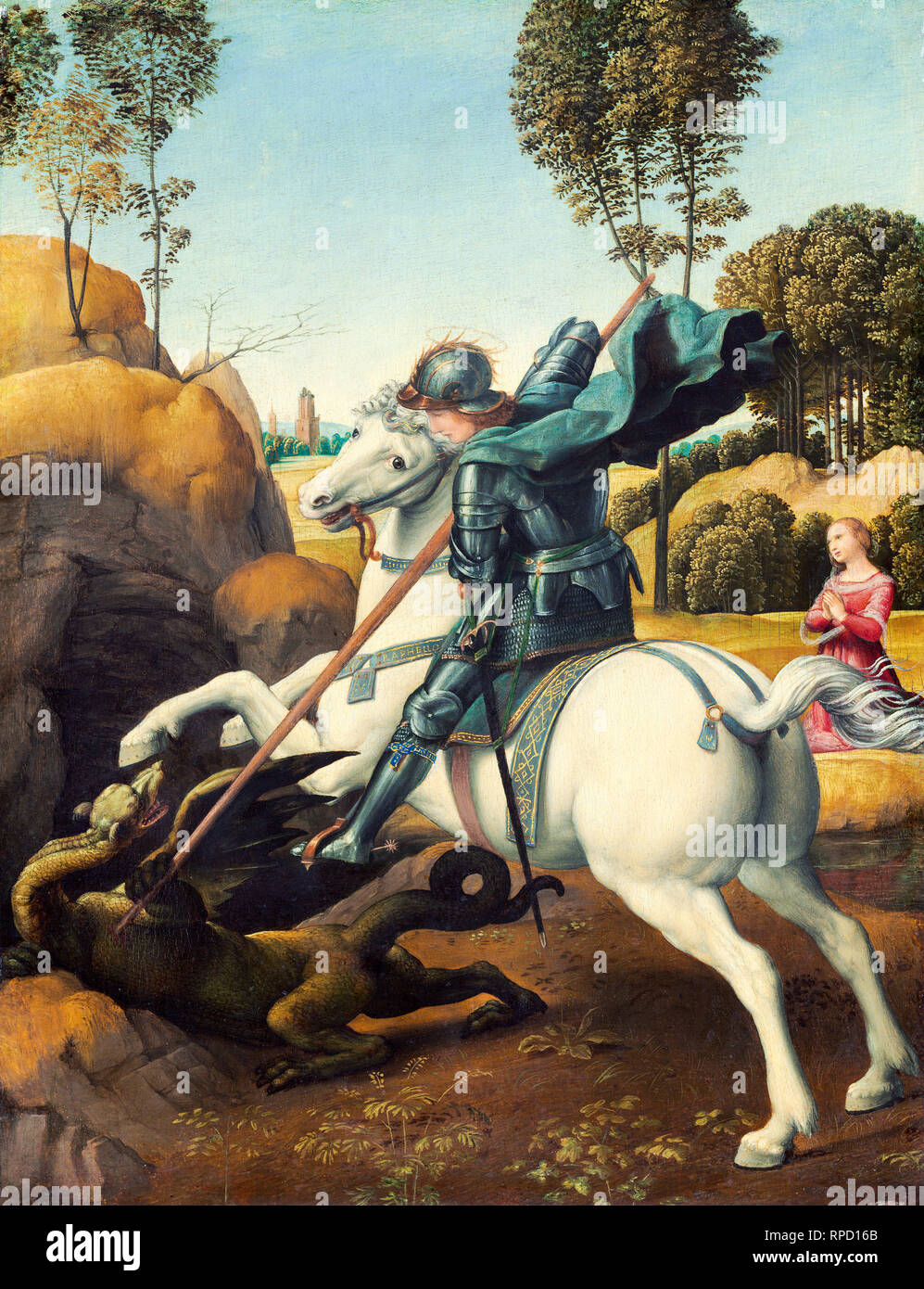 Saint George And The Dragon Painting High Resolution Stock Photography ...