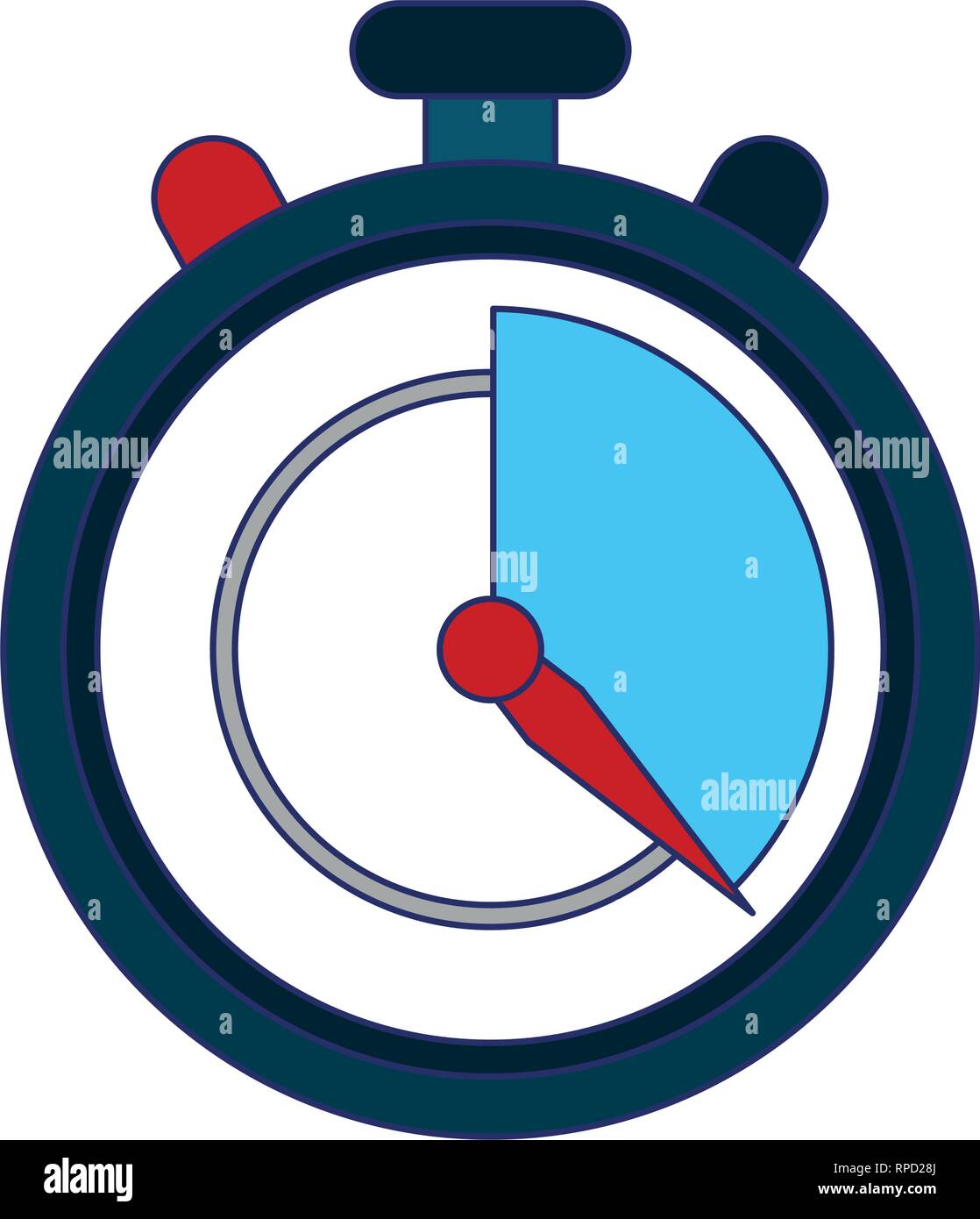 Timer clock symbol isolated blue lines Stock Vector Image & Art - Alamy
