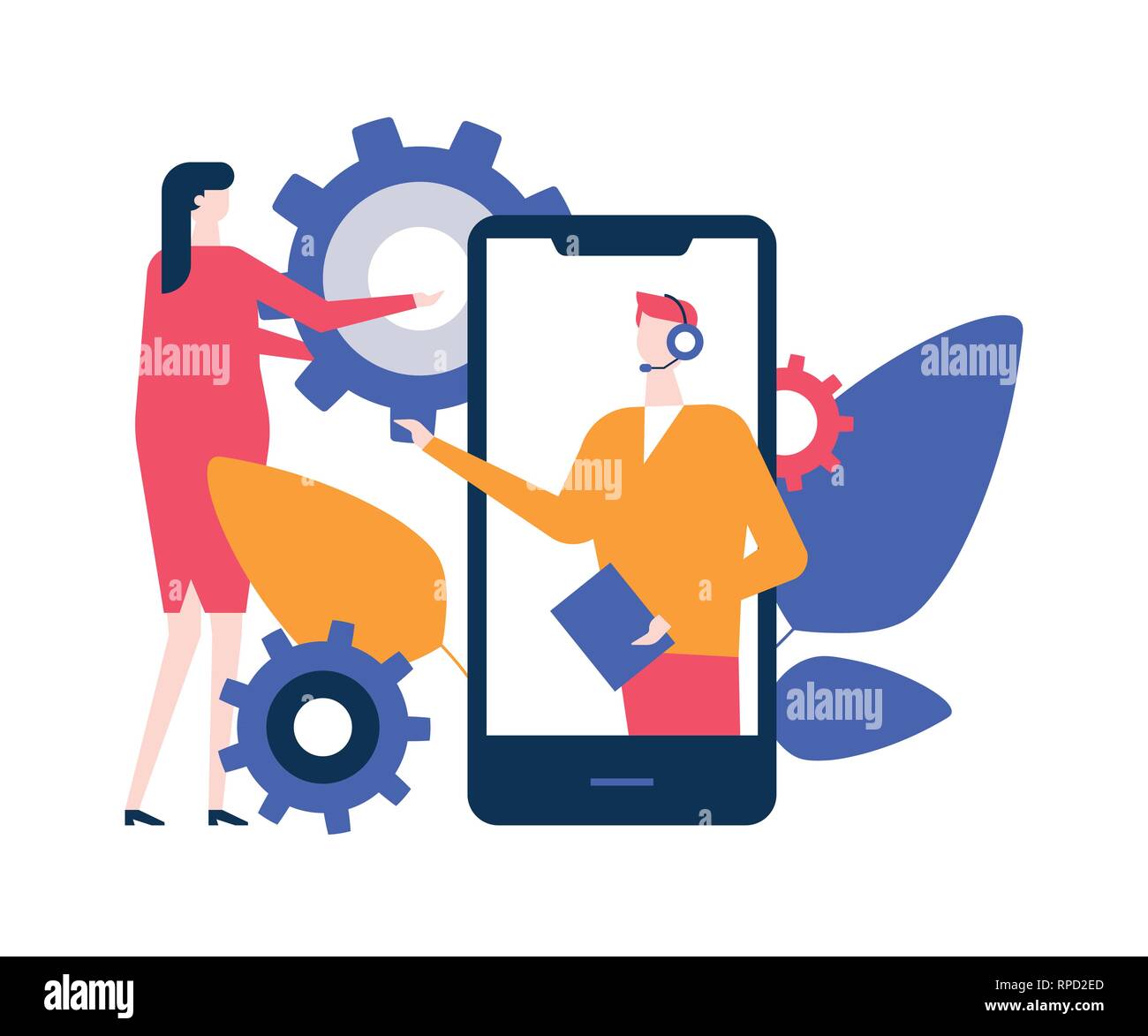 Technical support - flat design style colorful illustration Stock ...