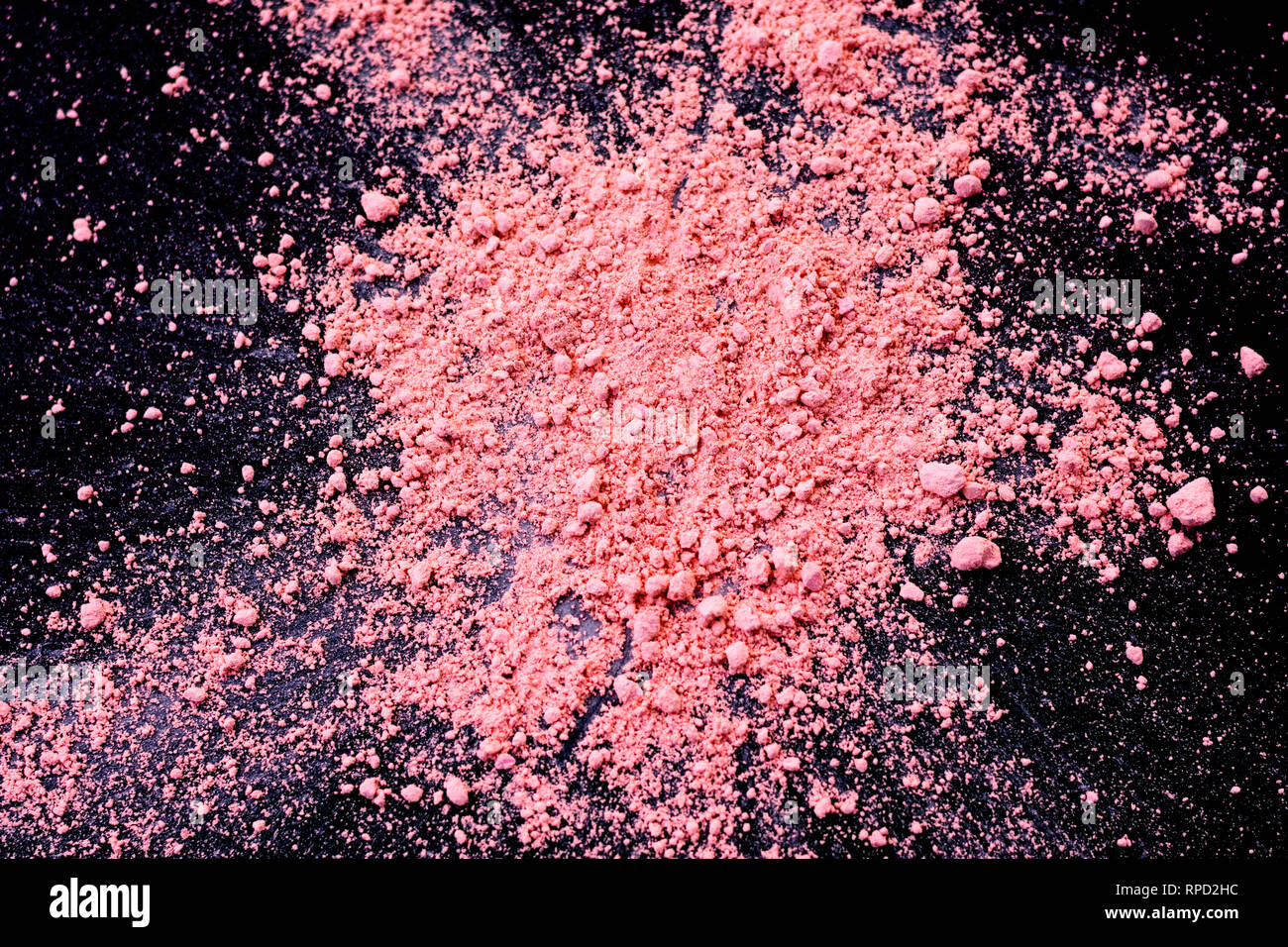 Pink color background of chalk powder. Pink color dust particles ...