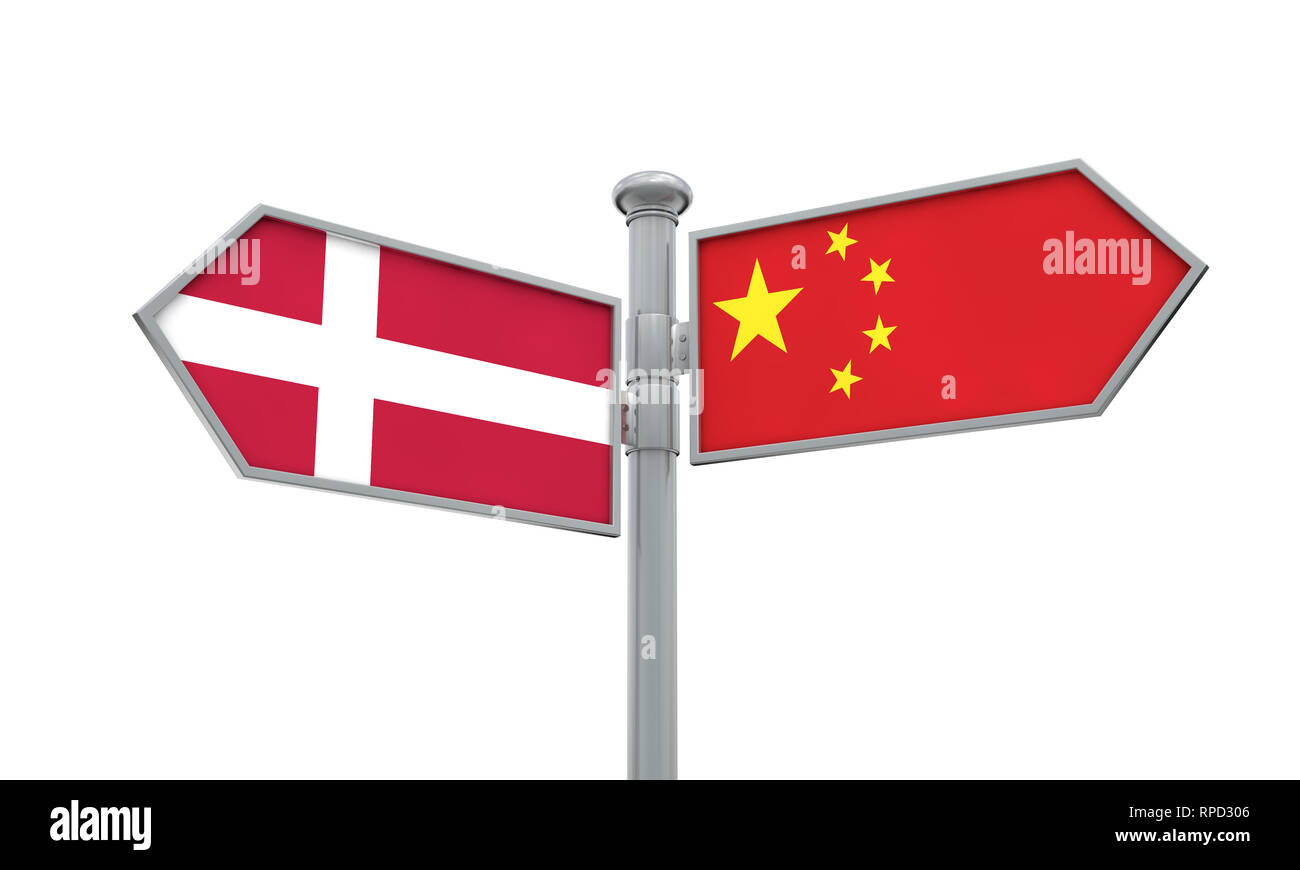 China denmark flag hi-res stock photography and images - Alamy