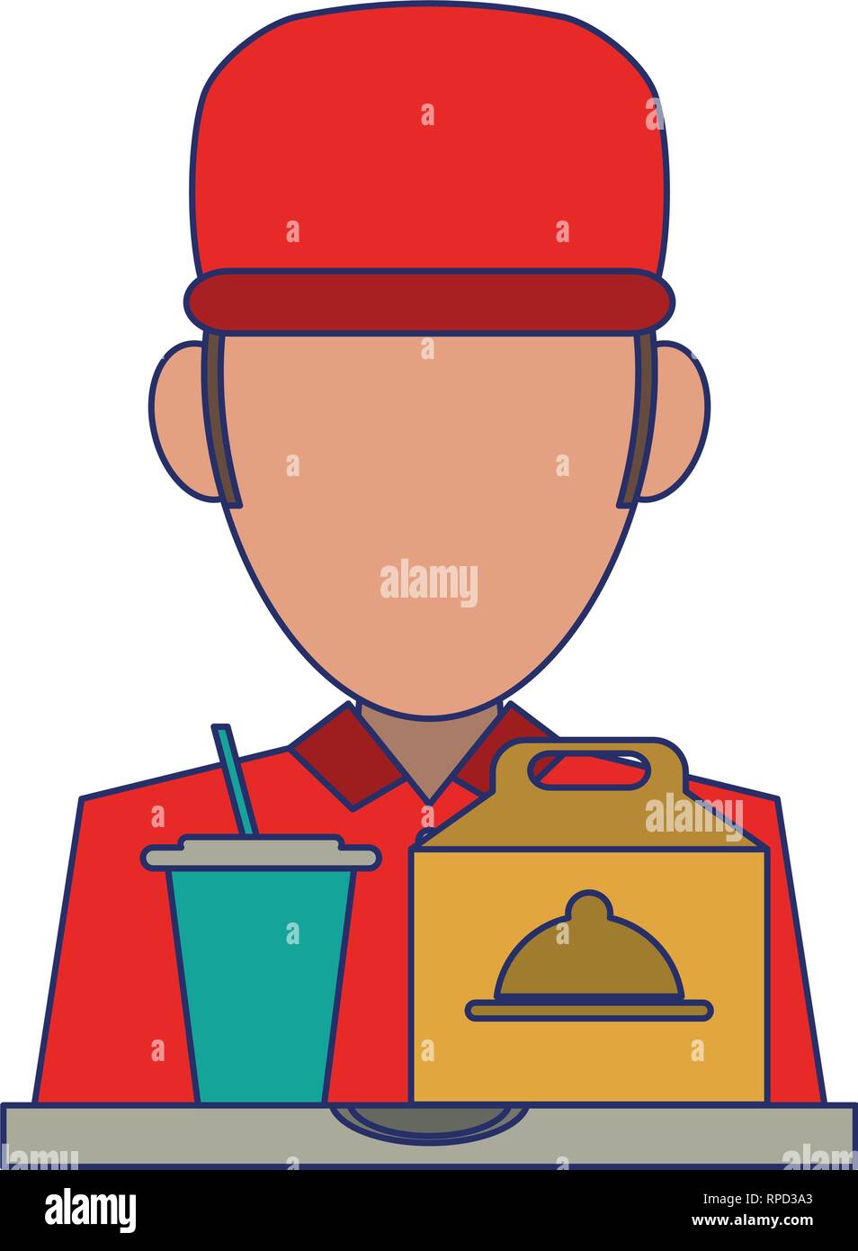 Fast food delivery blue lines Stock Vector Image & Art - Alamy