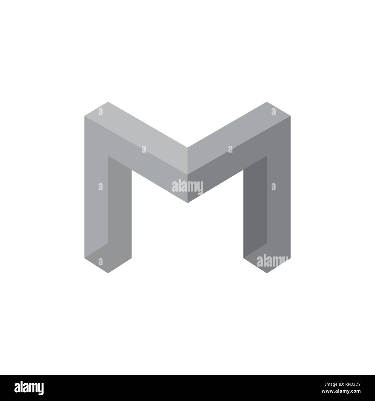 letter m 3d gradient shadow logo vector Stock Vector Image & Art - Alamy
