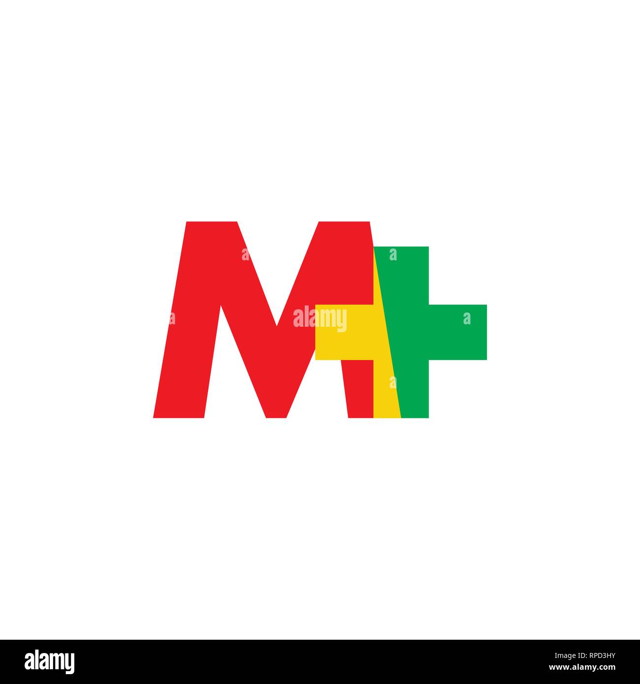 letters m plus medical logo vector Stock Vector Image & Art - Alamy